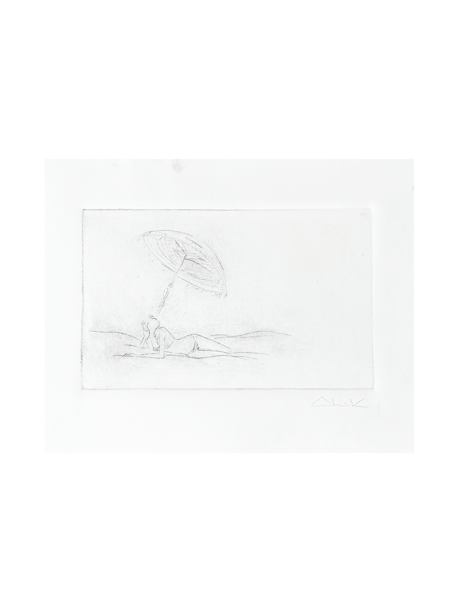 Sun Bather // Etching & Monotype – Album Surf